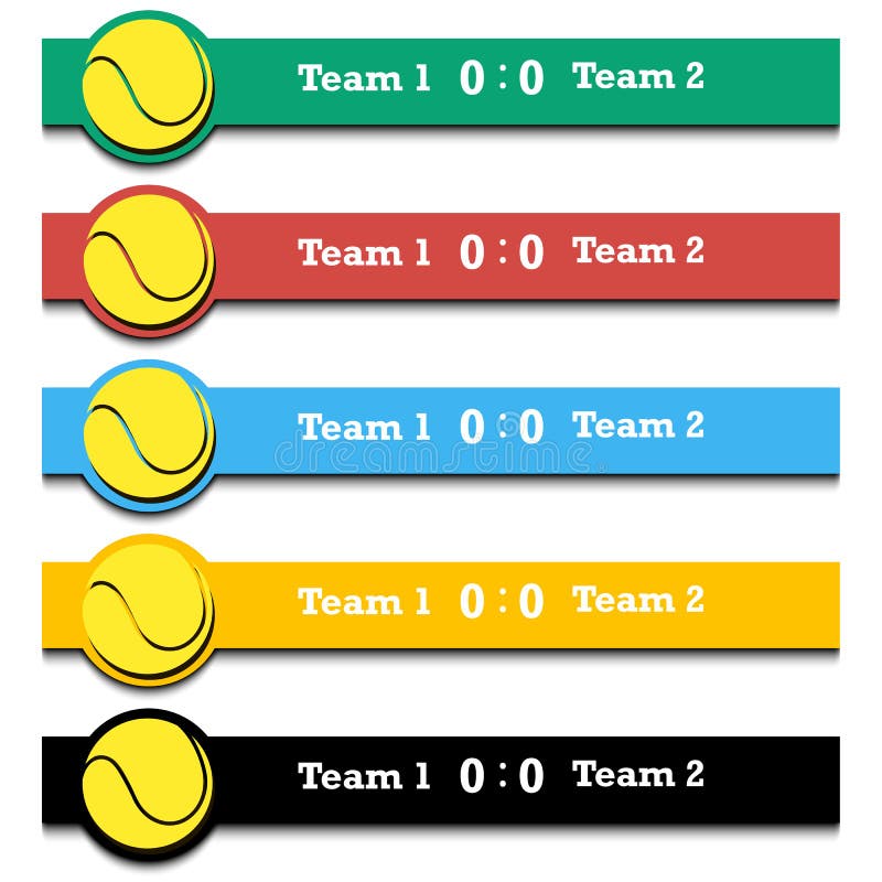 Set Score of the Tennis Match Stock Vector - Illustration of blue ...