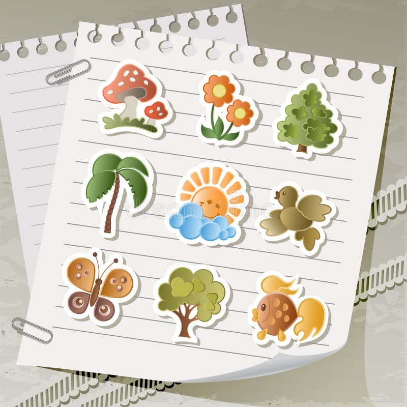 Set of scrapbook elements stock vector. Illustration of green - 23113126