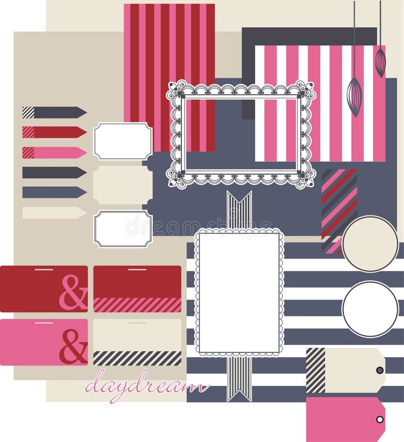 Set for Scrapbooking with Frames Stock Vector - Illustration of frame ...