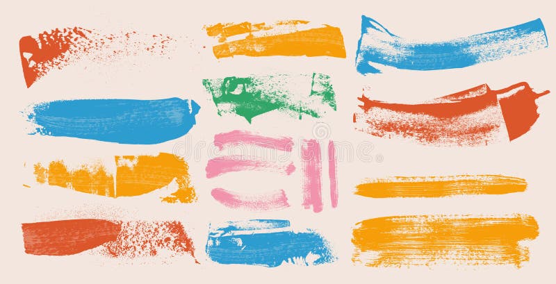 Set of Scratch Grunge Brush Stroke Background. Dust Overlay Distressed ...