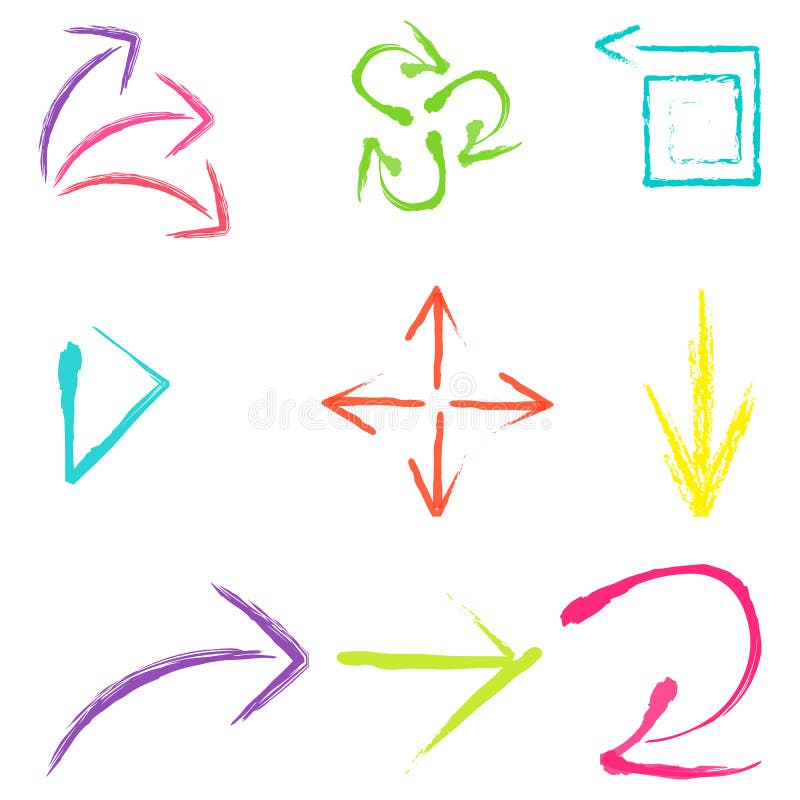 Set of Scratch Style Abstract Symbols Stock Vector - Illustration of ...