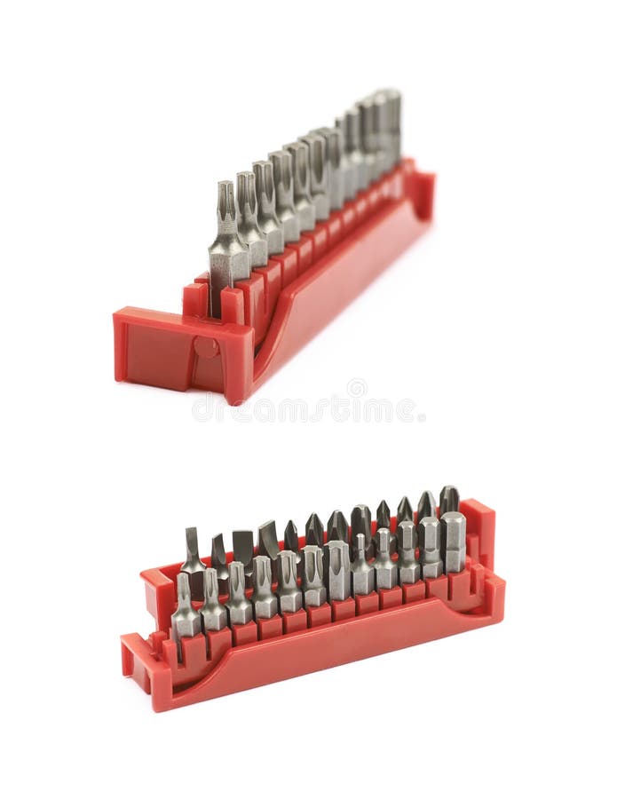 Set of Screwdriver Bits Isolated Stock Photo - Image of screwdriver ...