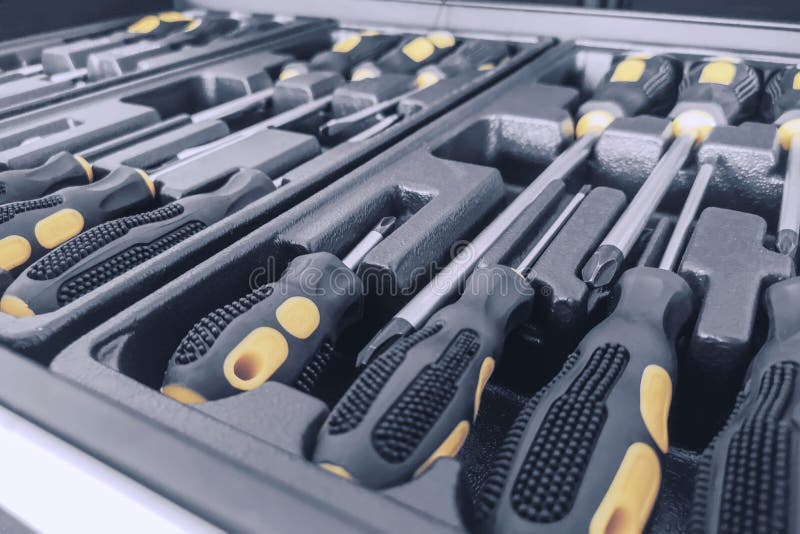 Set of Screwdrivers Inside Toolbox, Screwdrivers Set, Box with Set of ...