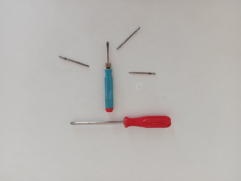 Two Screwdrivers on the Table Stock Image - Image of table, wing: 284562059
