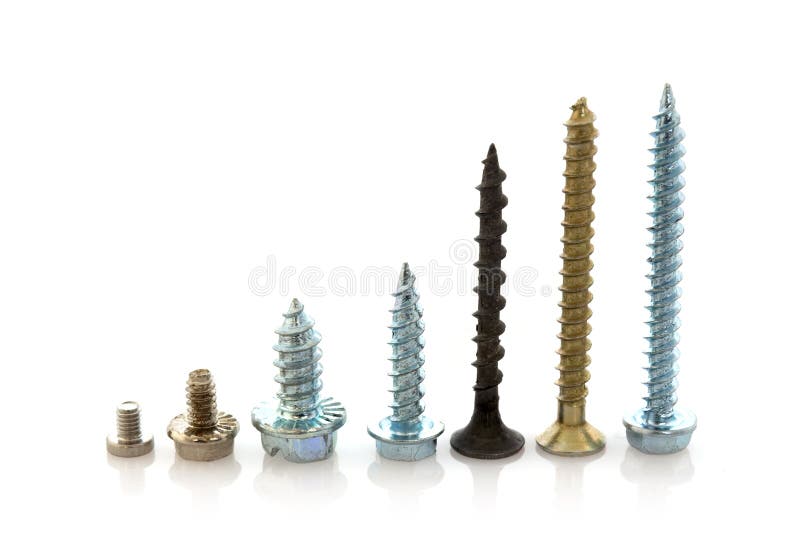 Set of screws stock photo. Image of chrome, construction - 7639424