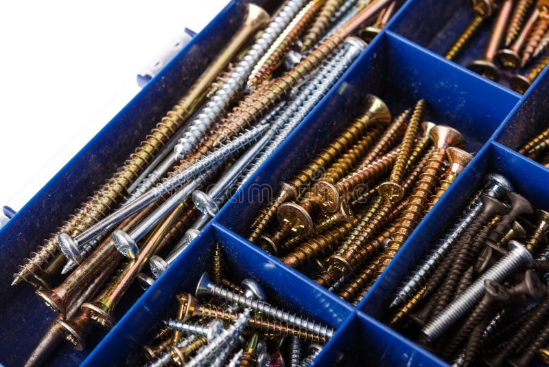 Set screws in box stock image. Image of iron, isolated - 64641285