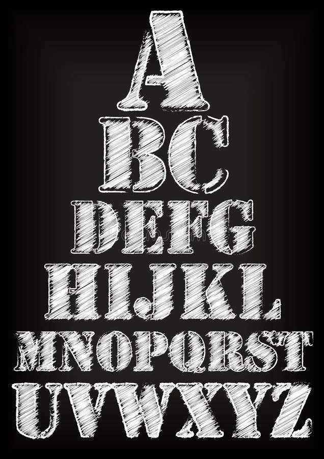 Scribble Alphabet Letters Collection Stock Vector - Illustration of ...