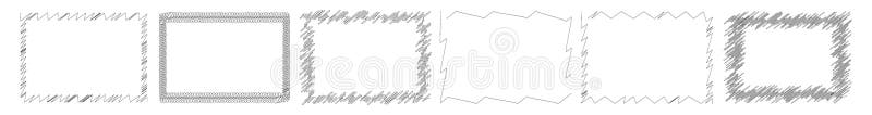 Set of Scribble, Sketch, Doodle Rectangle Textures, Patterns Stock ...