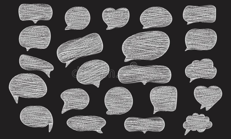 Set of Scribble Speech Bubble Text, Chatting Box, Message Box Design ...