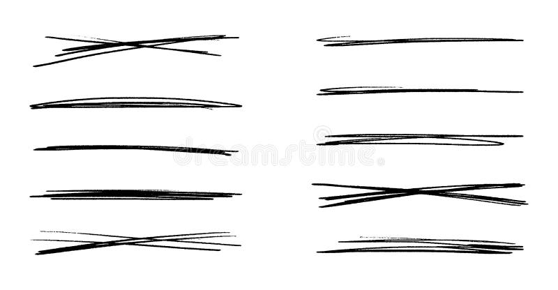 A Set of Scribble Underlines. Underline Markers Collection. Vector ...