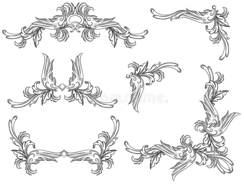 Decorative Scroll Work Clipart Designs