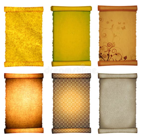 Set of scroll paper stock illustration. Illustration of page - 13174569