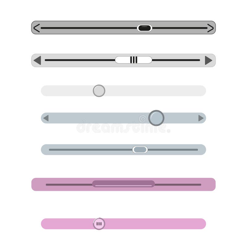 Set of Scrollbar, Graphic Buttons Stock Vector - Illustration of button ...