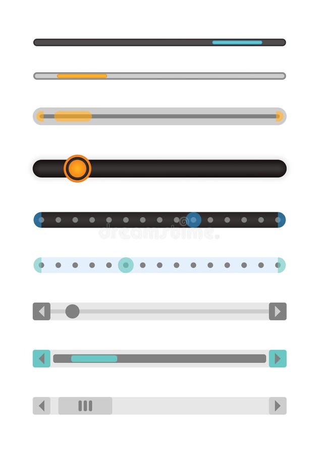 Set of scrollbars set. stock vector. Illustration of color - 126960719