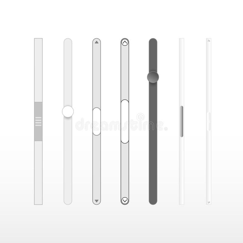 Scroll Bar. Scrollbars Isolated on White Background. UI Slider Buttons ...