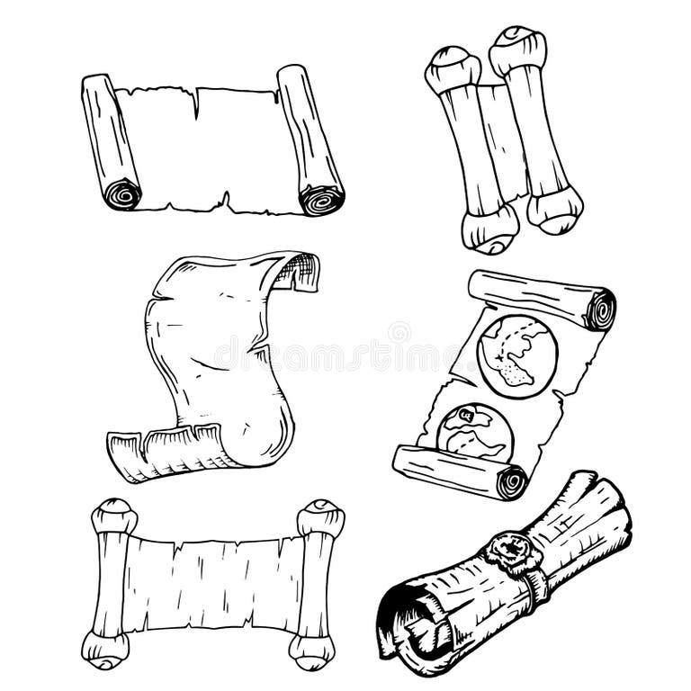 Map Scroll Coloring Book Stock Illustrations – 46 Map Scroll Coloring ...