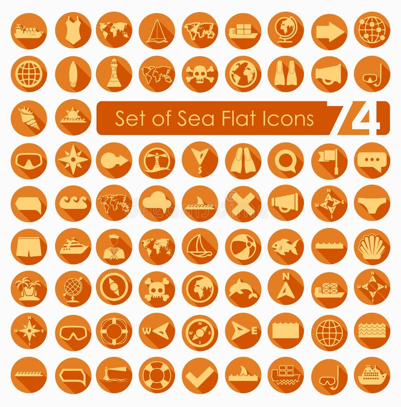 Set of sea icons stock vector. Illustration of color - 50984662