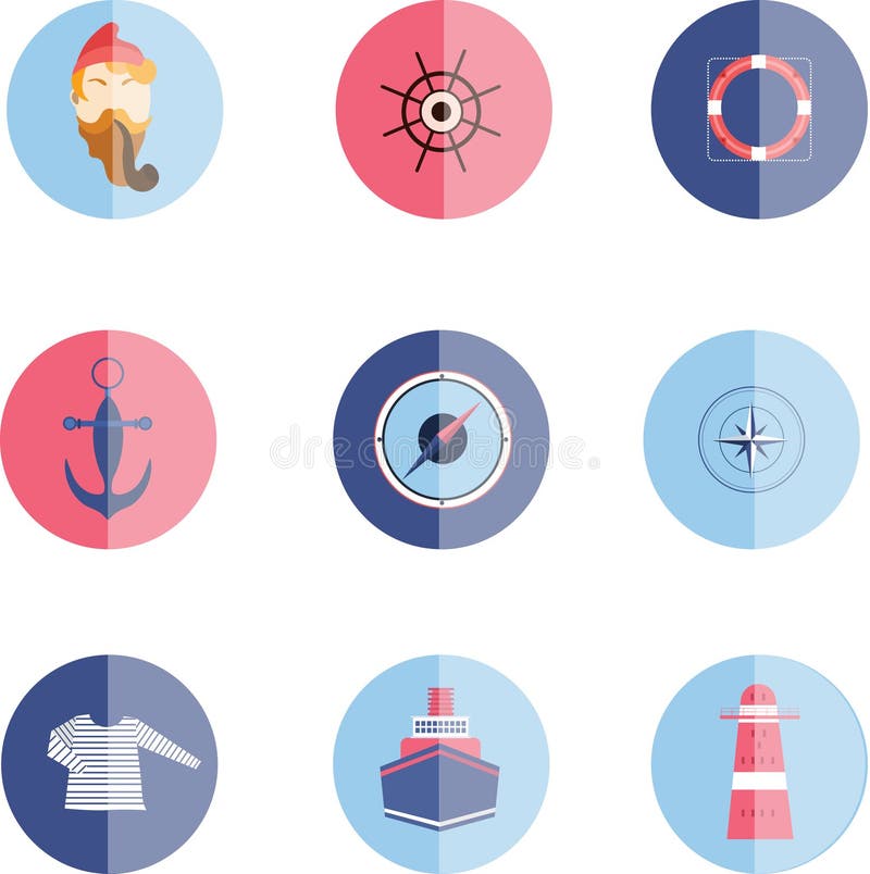 Set sea icons stock vector. Illustration of element, collection - 80850418
