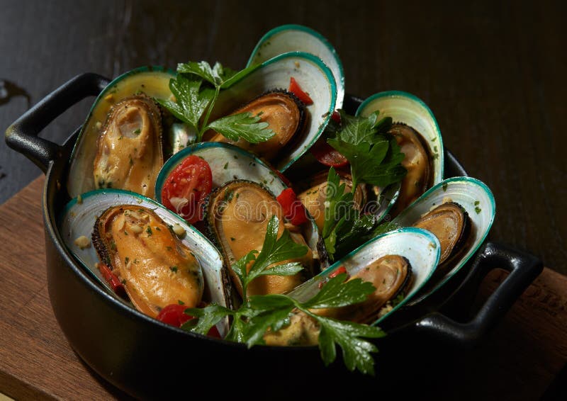 Seafood seashell pot stock image. Image of idea, appitzer - 116845079