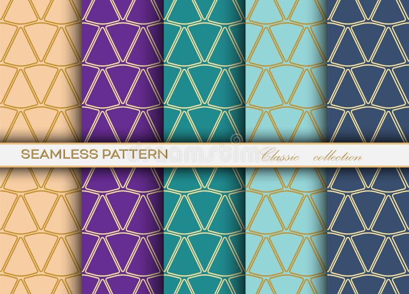 Set Seamless Abstract Pattern Of Arbitrary Shapes Of Different Color