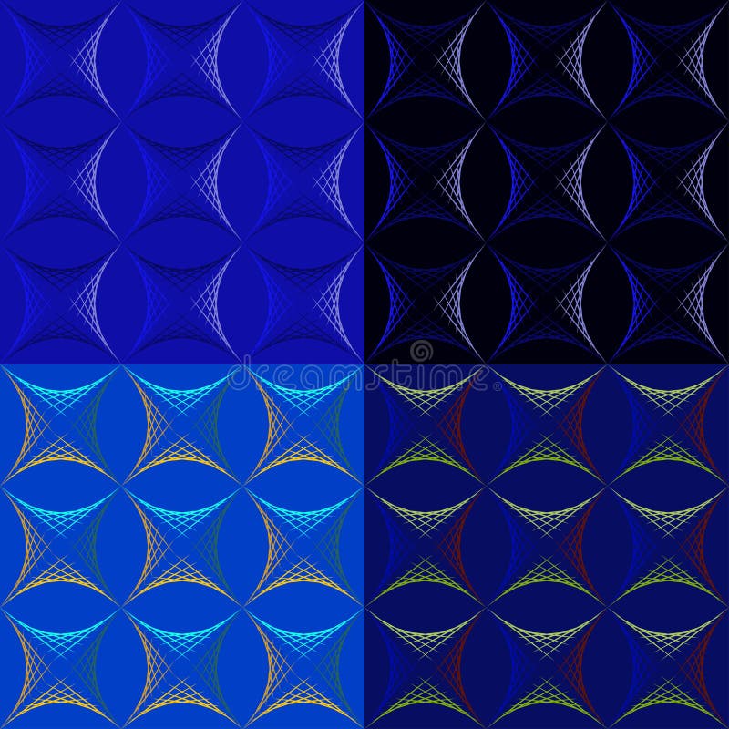 Set of Seamless Abstract Patterns in Blue Tones. Stock Vector ...