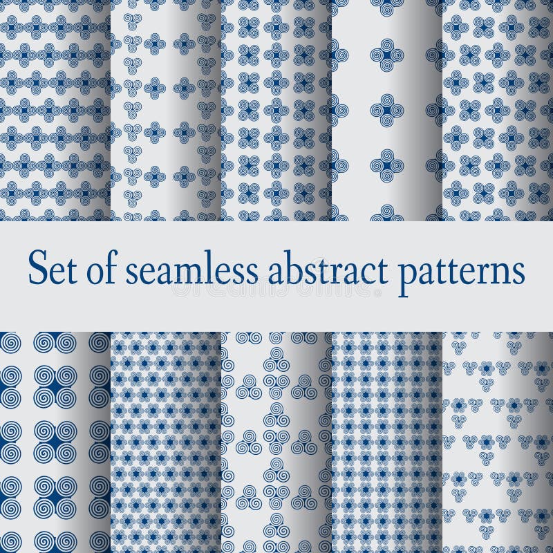 Set Seamless Abstract Patterns Stock Vector - Illustration of pattern ...