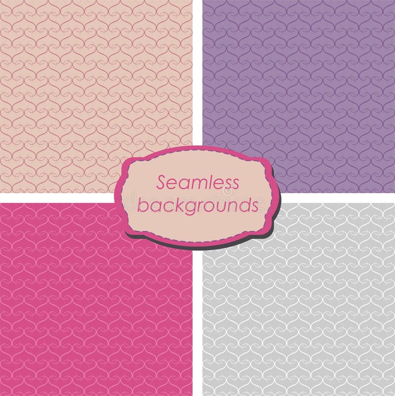 Set of Seamless Backgrounds Stock Vector - Illustration of drawing ...