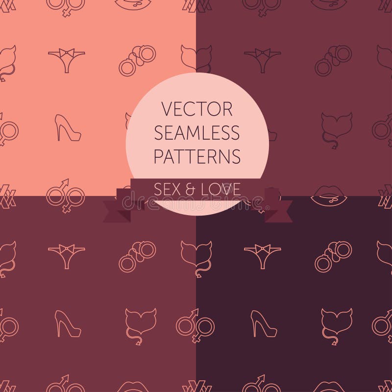 Set of Seamless Backgrounds for Adult only Content Stock Vector ...