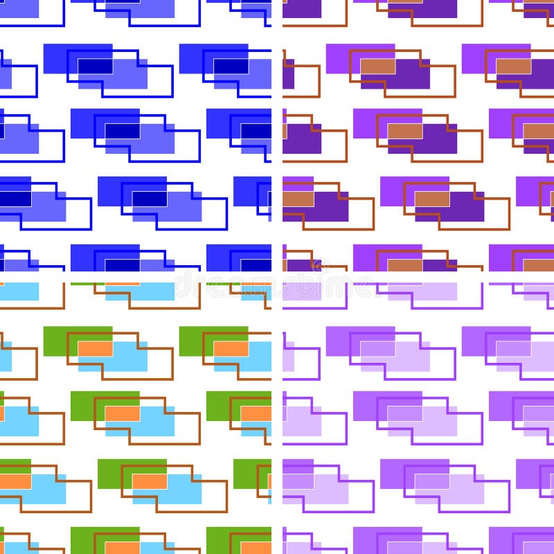 Set of Seamless Backgrounds of Rectangles Stock Vector - Illustration ...