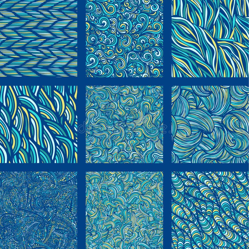 Set of Nine Seamless Patterns Stock Vector - Illustration of cute ...