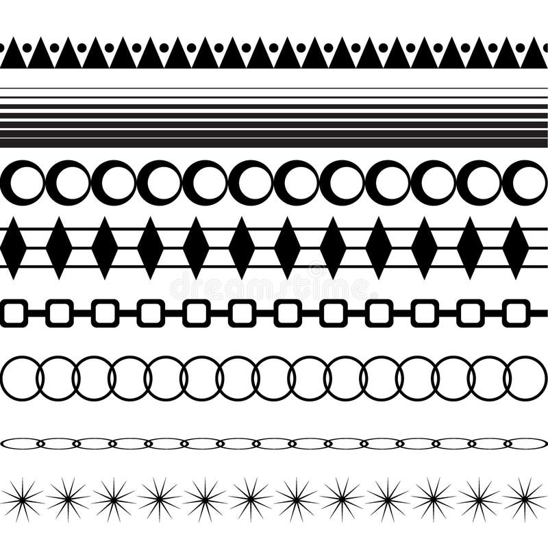 Set of Seamless Border Patterns Stock Vector - Illustration of pattern ...