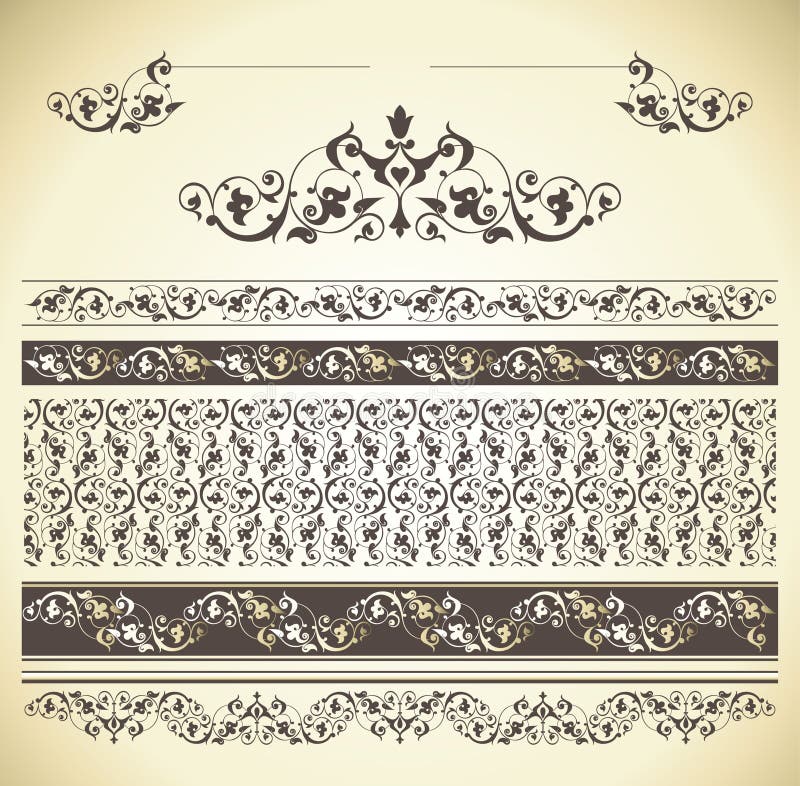 Set seamless borders stock vector. Illustration of frame - 21563876