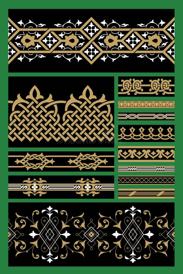 Set of Seamless Borders stock vector. Illustration of classic - 68362481