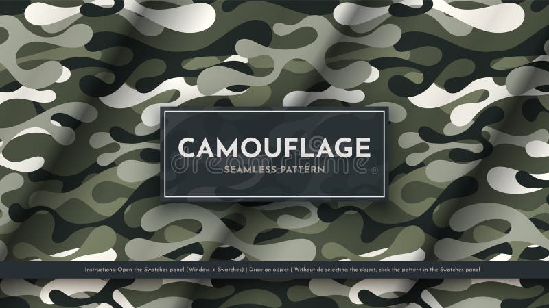 Set 5 Seamless Camouflage Patterns. War Illustration. Traditional ...