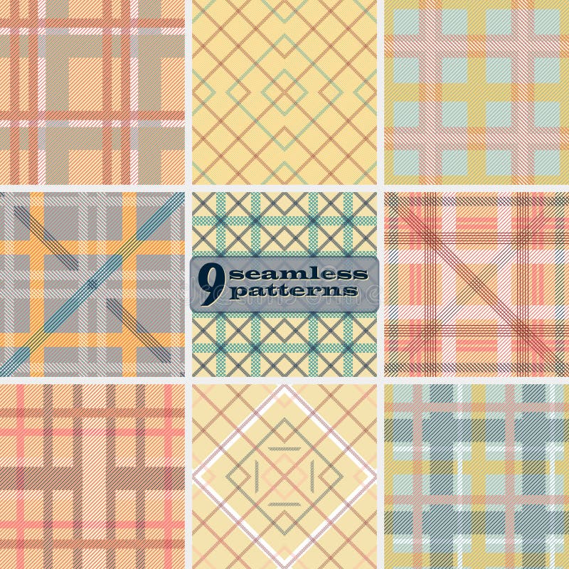 Set of Seamless Checkered Patterns Stock Vector - Illustration of ...