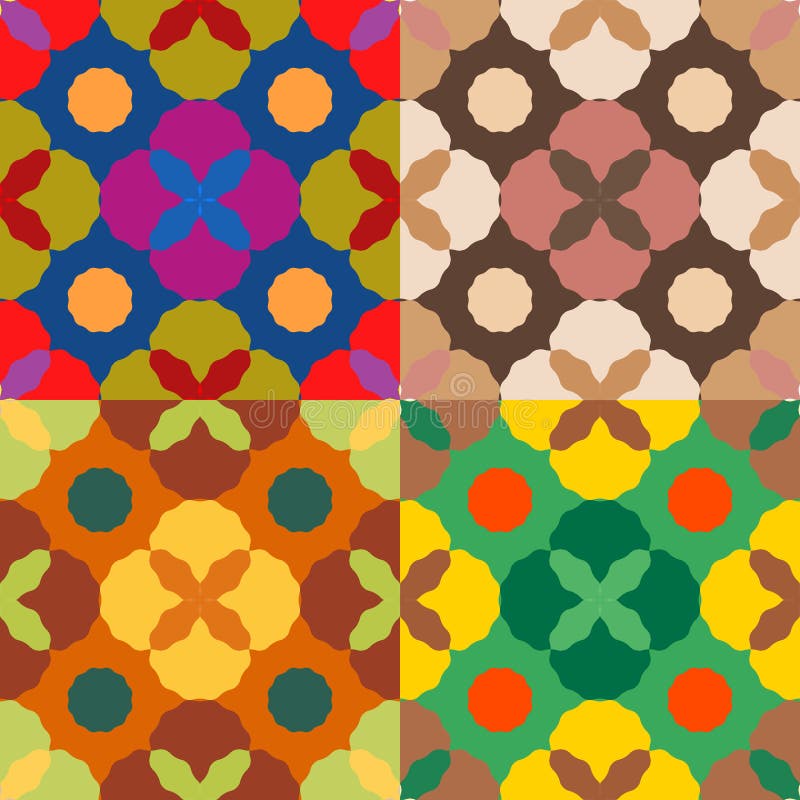 Set of Seamless Color Patterns Stock Vector - Illustration of modern ...