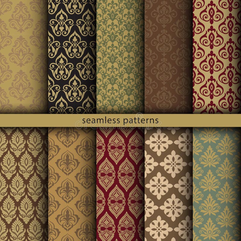 Set Seamless Damask Patterns Set Seamless Damask Patterns Pattern for ...