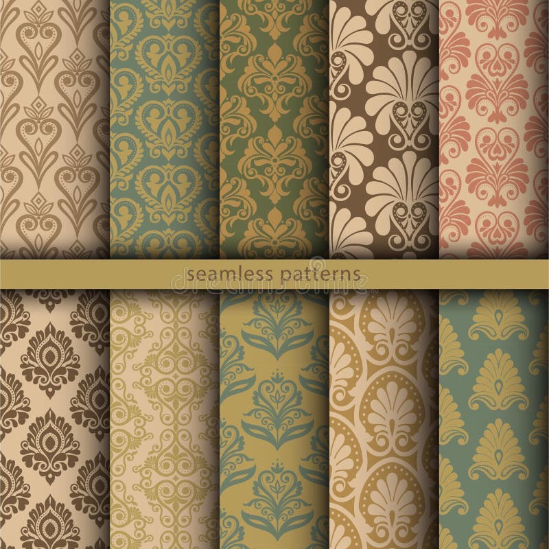 Set Seamless Damask Patterns Set Seamless Damask Patterns Pattern for ...
