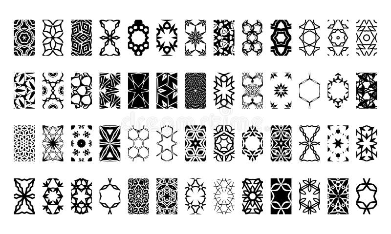Set 54 Seamless Decorative Ornate Geometric Pattern. Stock Vector ...