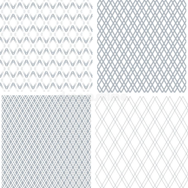 Seamless Diamonds Patterns Set. Stock Vector - Illustration of grating ...