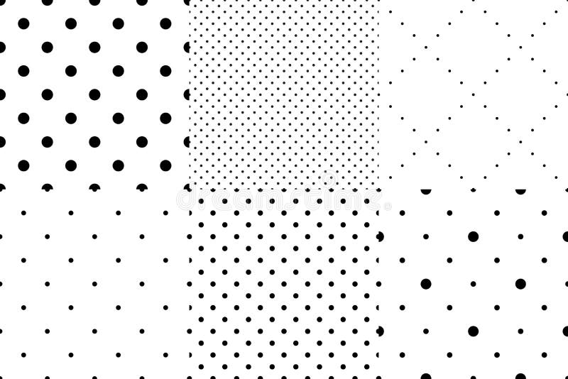 Set of Seamless Dot Patterns. Dotted Background Collection Stock Vector ...