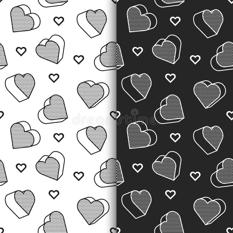 Set of Seamless, Endless Patterns with Graphic Elements with Shape of ...