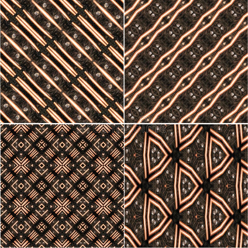 Set of Seamless Generated Textures with Geometry Motifs Stock ...