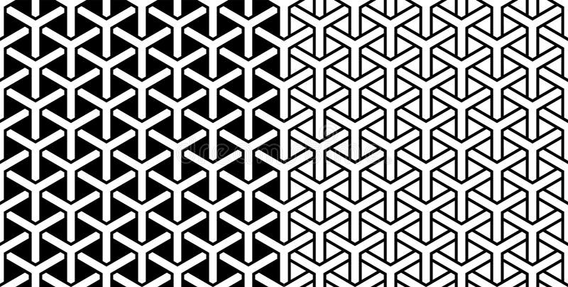 Seamless Geometric Black and White Patterns Set Stock Vector ...