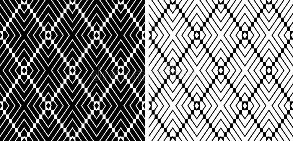Set of Seamless Geometric Diamonds Patterns Stock Vector - Illustration ...