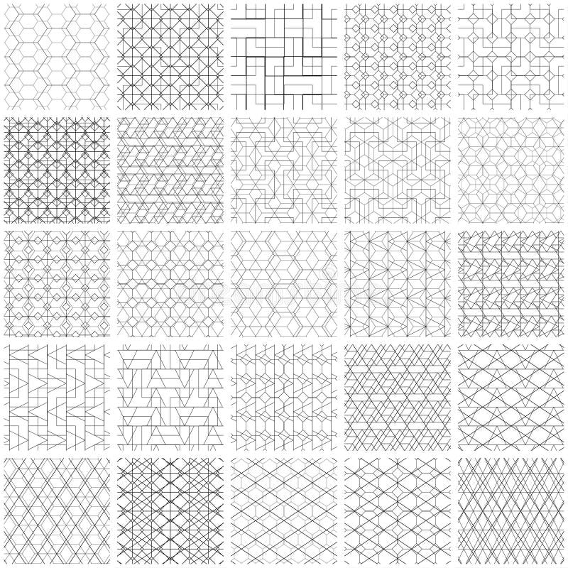 Set of 25 Seamless Geometric Patterns. Stock Illustration ...