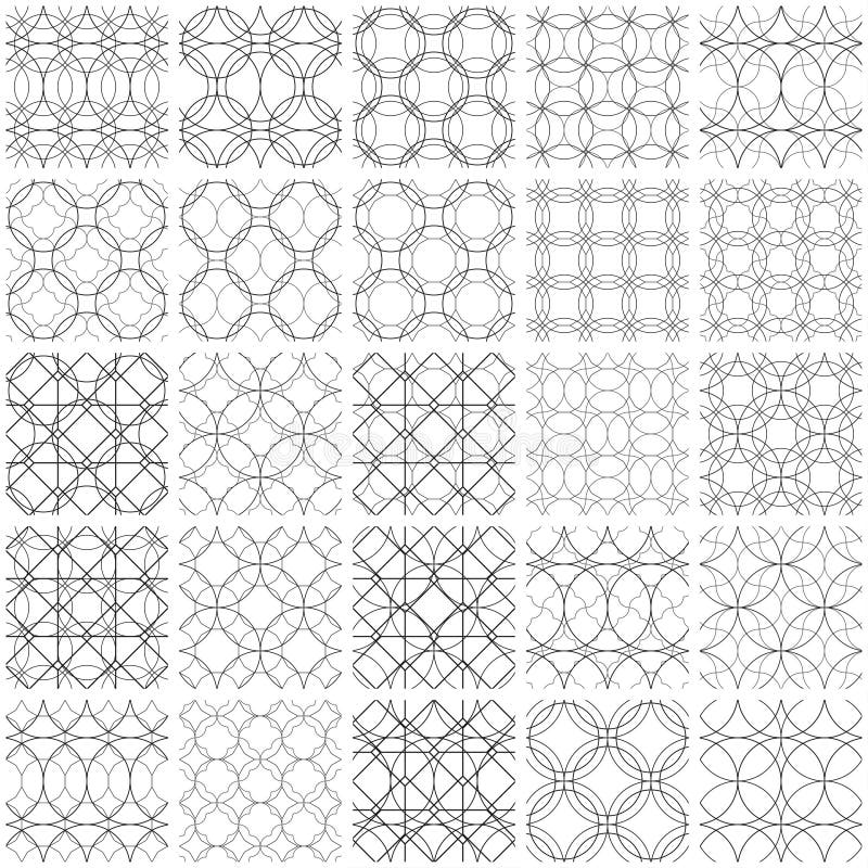 Set of 25 Seamless Geometric Patterns. Stock Illustration ...