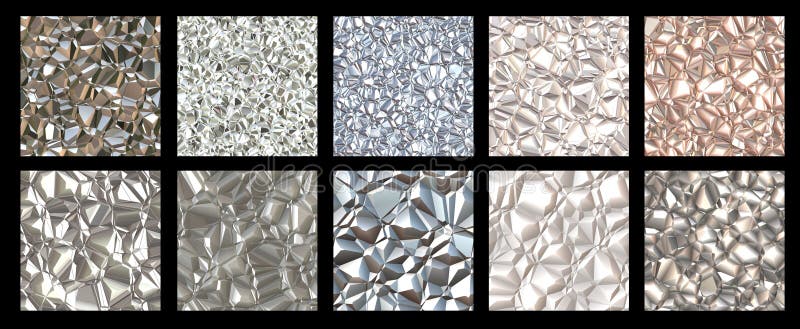Set of Seamless Low Poly Crystal Textures Stock Illustration ...