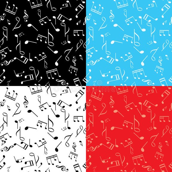 Set - Vector Seamless Music Textures Stock Vector - Illustration of ...