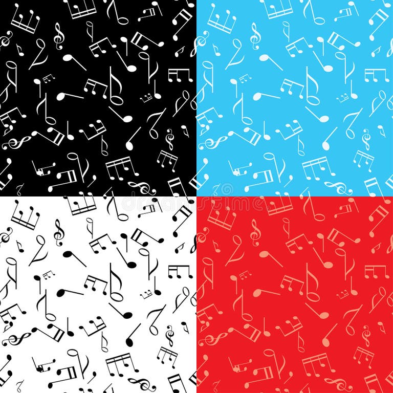 Set - Vector Seamless Music Textures Stock Vector - Illustration of ...